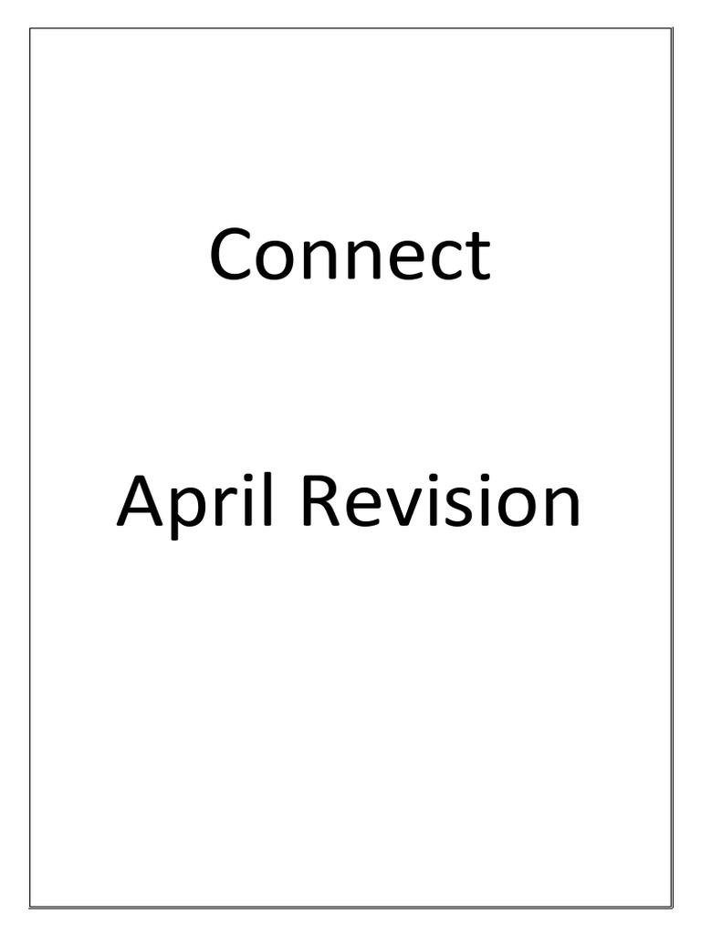 Connect April Revision | PDF