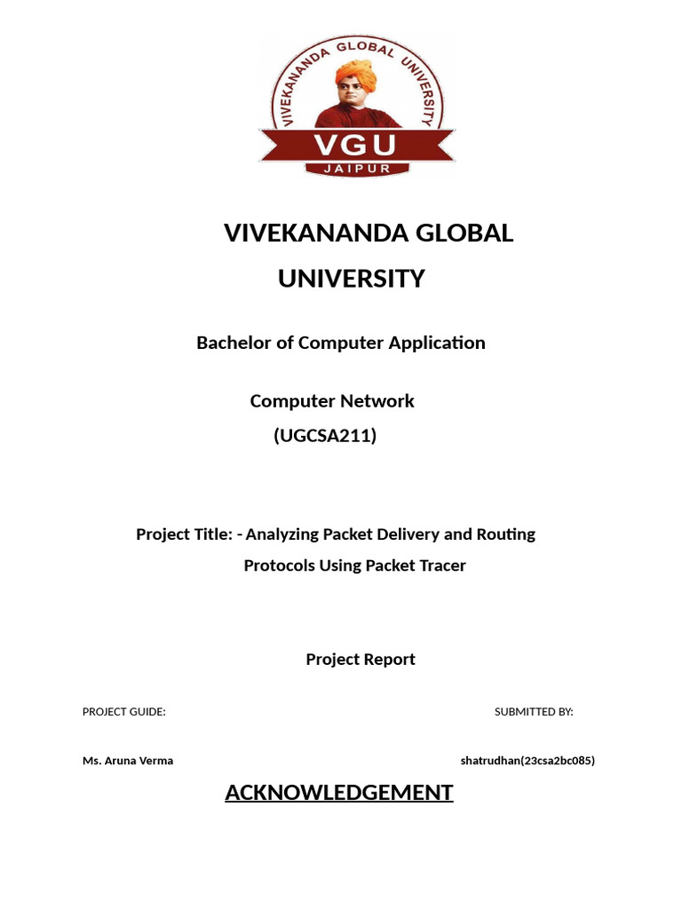 Guidance by Aruna Verma on Networking Project | PDF