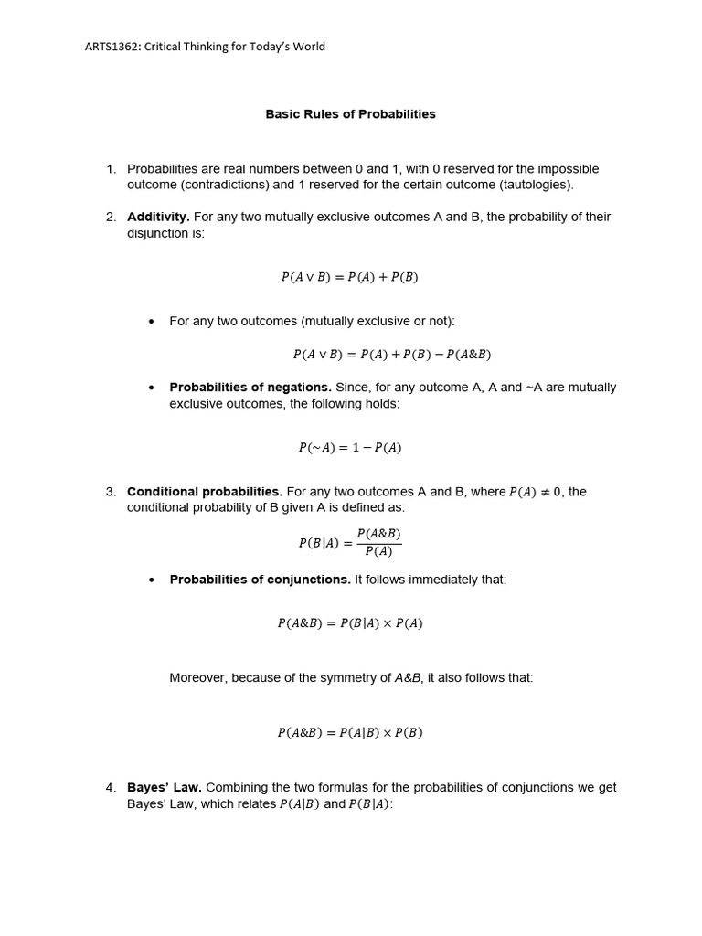 Basic Rules of Probabilities | PDF | Syntax (Logic) | Mathematics