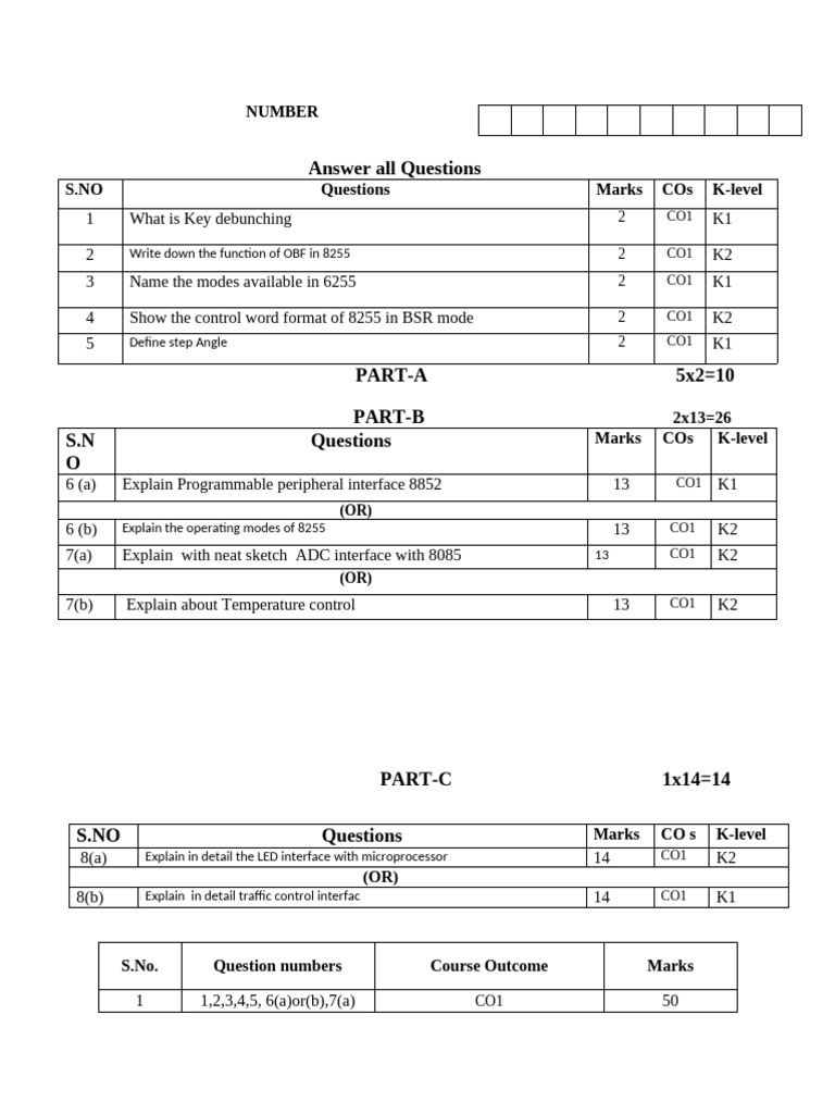 Internal 2 MECHTRONICS 2024 | PDF | Digital Electronics | Computer Architecture
