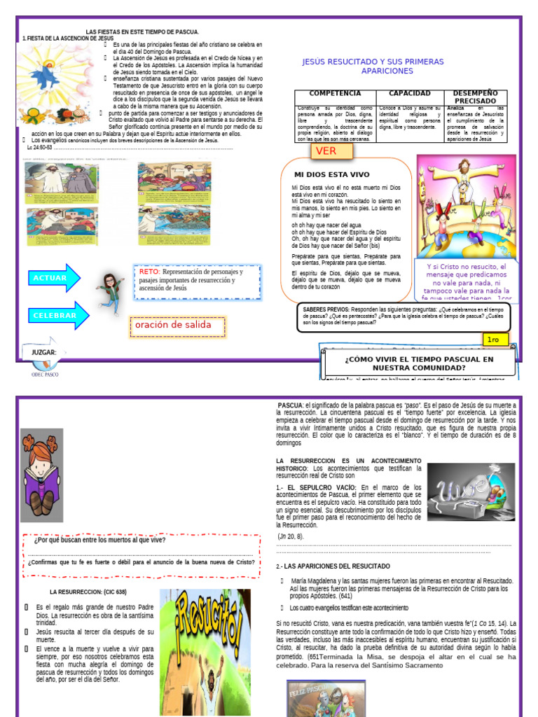 Tema de 1º Grado Jesus Resucitado | PDF | Ascension de jesus | La ...