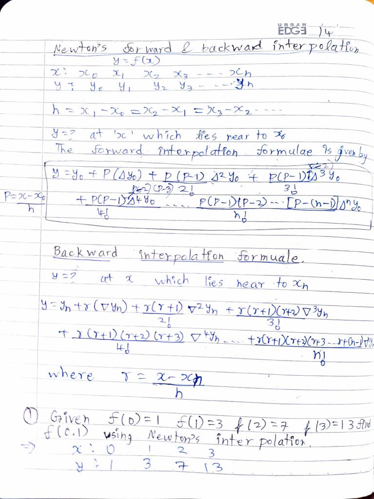 Newton's Forward and Backward 2nd Sem | PDF
