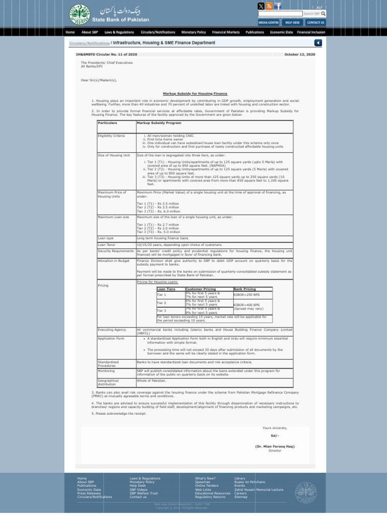 10 State Bank of Pakistan CIRCULAR NO 11 OG 2020 12 OCT 2020 | PDF ...