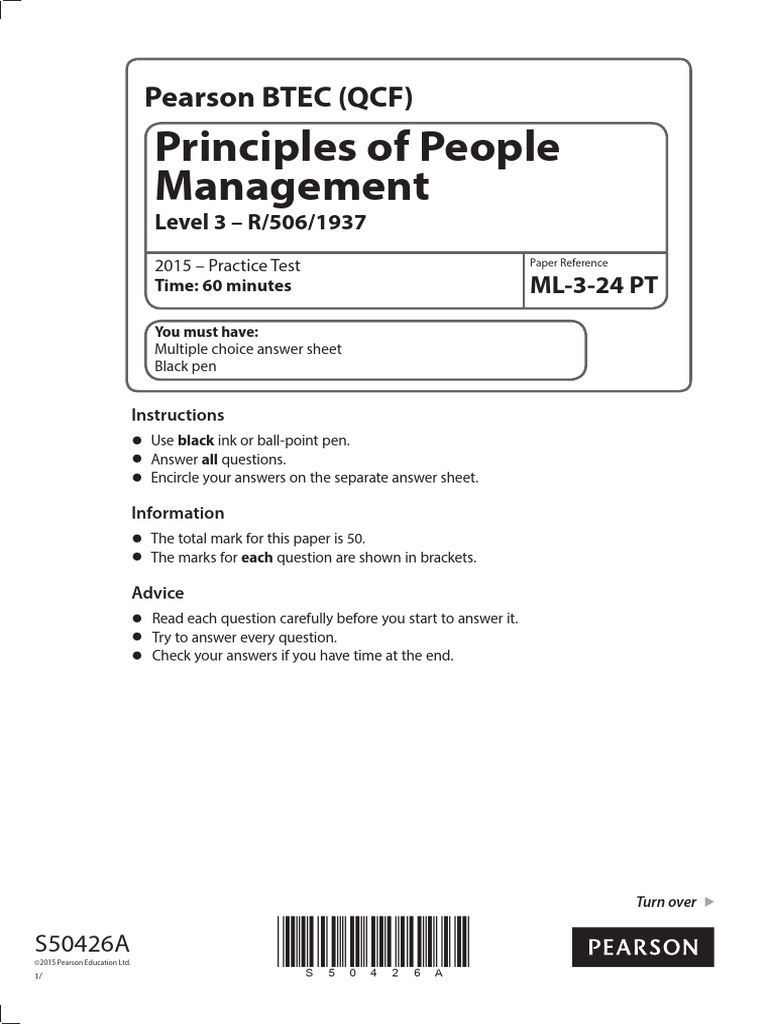 ML 3 2 Principles of People Management Practice Test 2 | PDF | Business ...