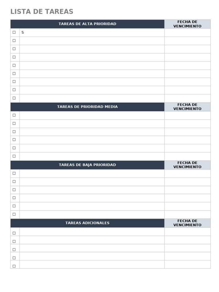 Lista de Tareas y Actividades Pendientes | PDF