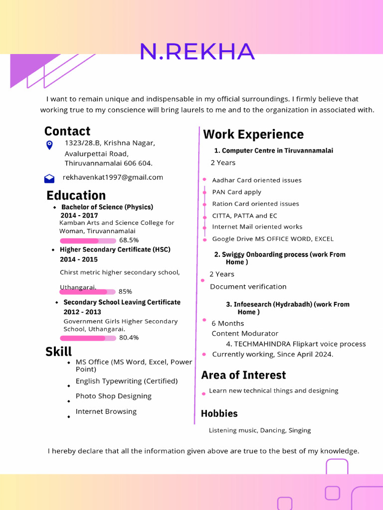 New Resume Rekha | PDF