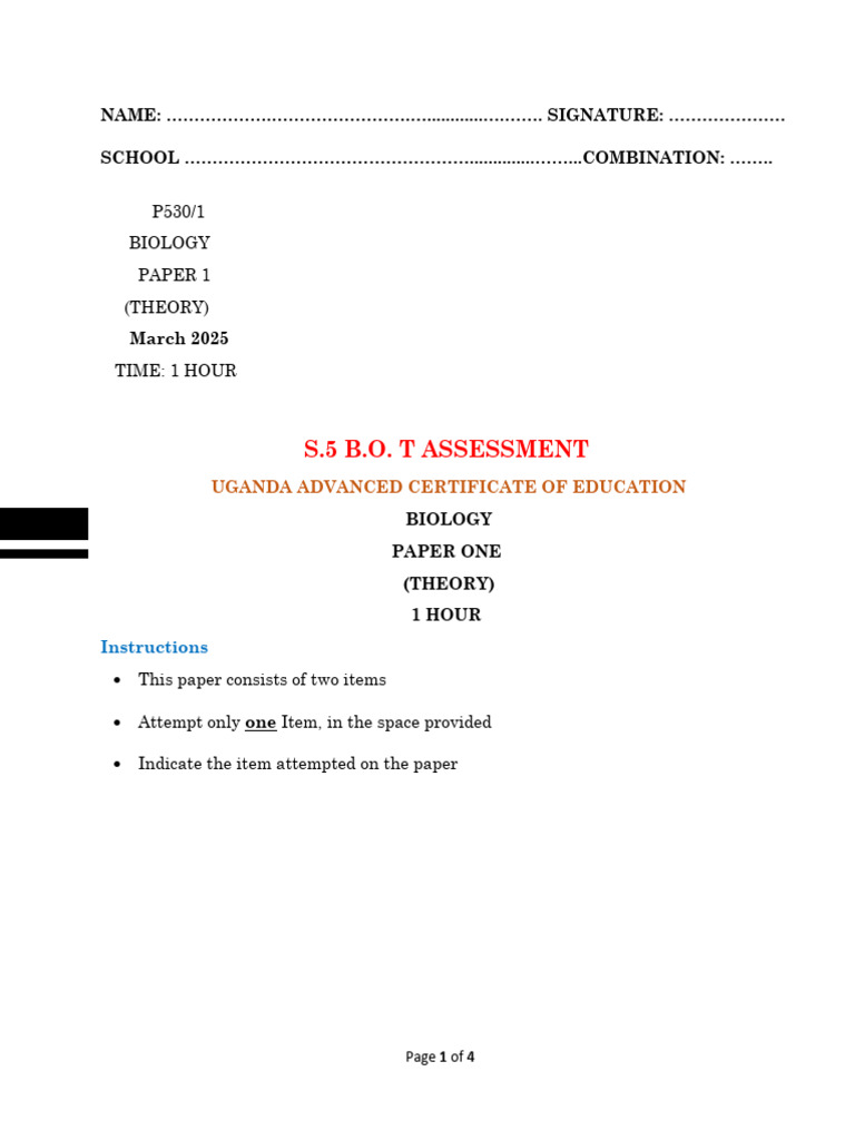 s.5 Bot Assessment - 052859 | PDF | Cell (Biology) | Prokaryote