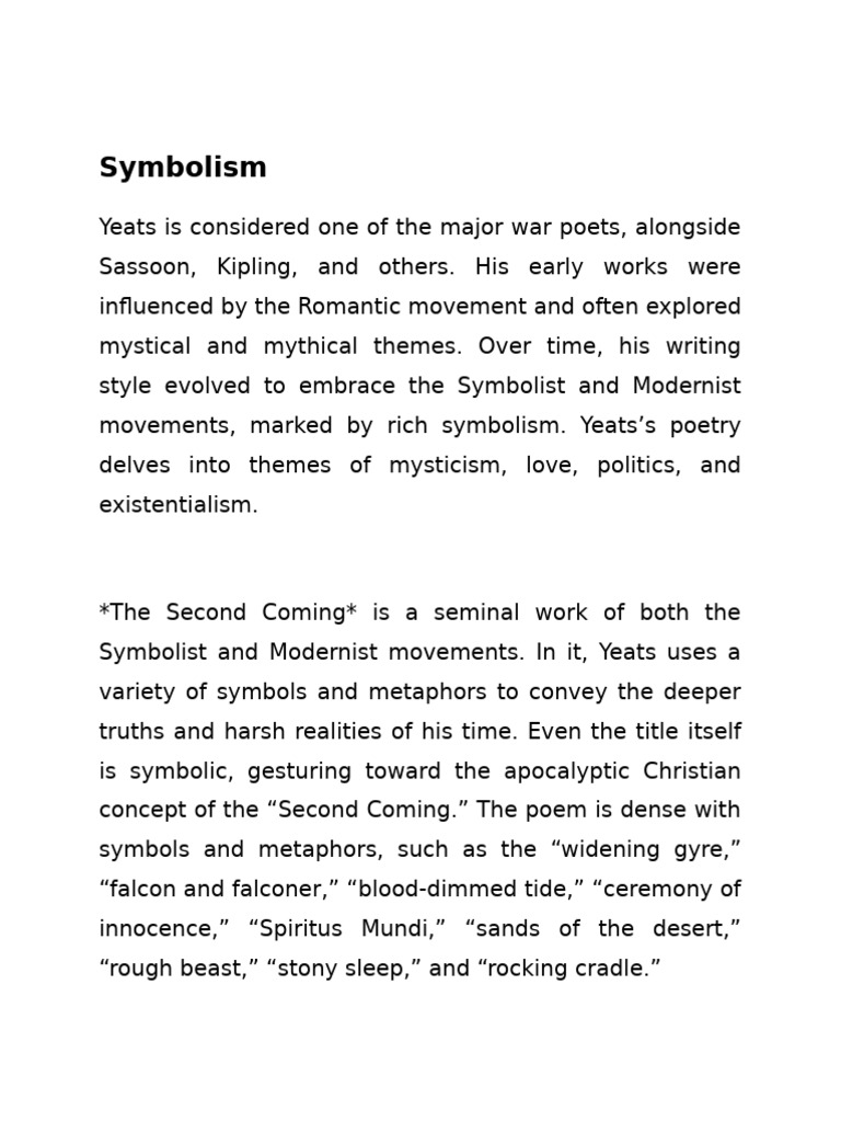 Significance themes The Second Coming | PDF | Second Coming | W. B. Yeats