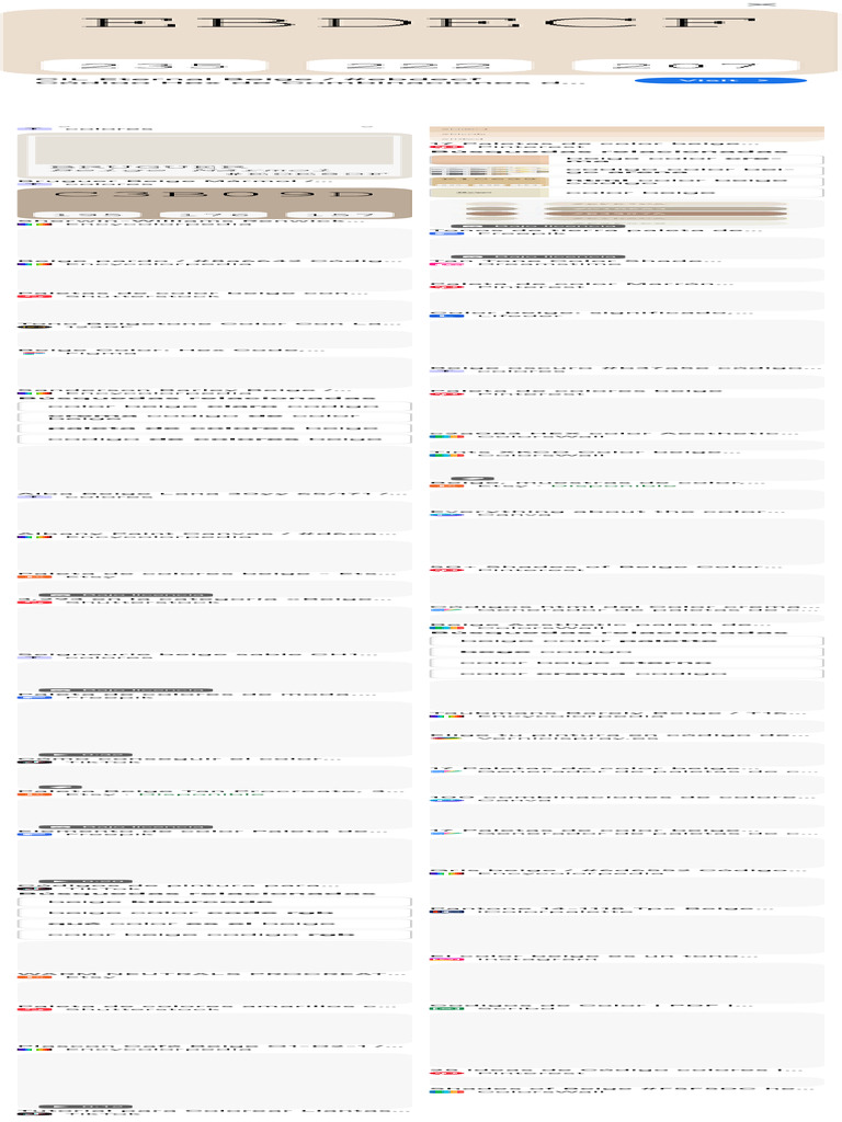 Códigos de Color Beige y Combinaciones | PDF | Percepción visual ...