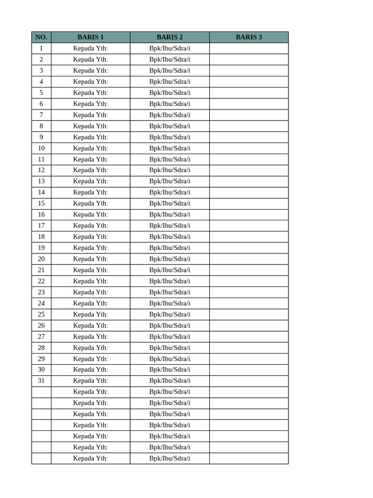 Format Cetak Label-1 | PDF