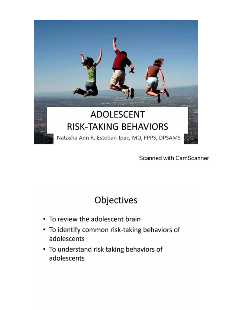 ADOLESCENT RISK TAKING BEHAVIOR (Pedia) | PDF