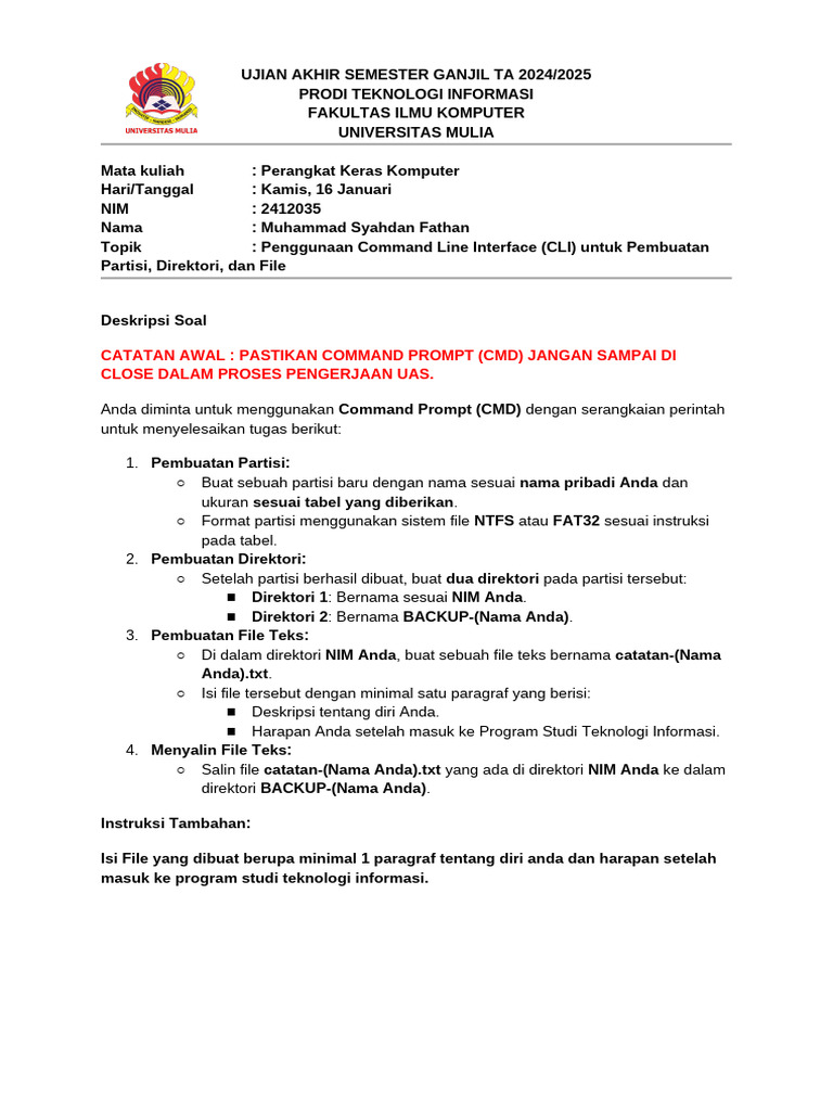 Uas Tib1j - m. Syahdan f | PDF