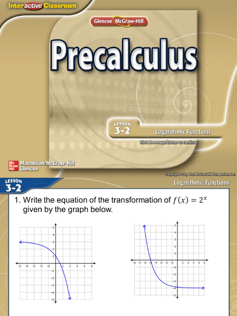 3-2 Logarithmic Functions (REG) | PDF | Exponential Function | Exponentiation