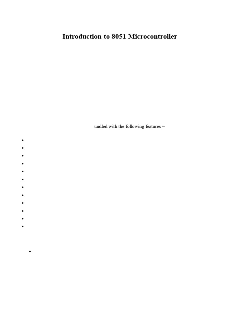 Unit 3 Introduction to 8051 Microcontroller | PDF | Microcontroller | Embedded System