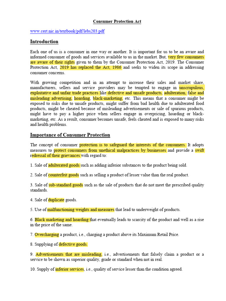 Notes-Consumer Protection Act | PDF | Consumer Protection | Mediation