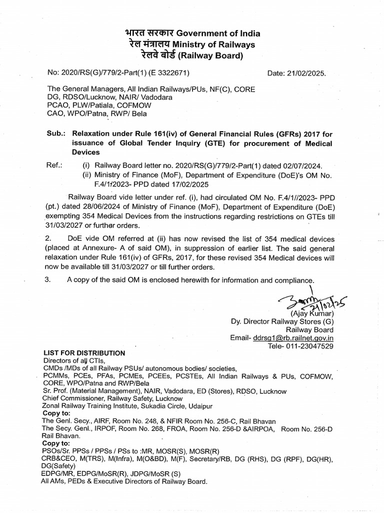 GTE For Procurement of Medical Devices | PDF