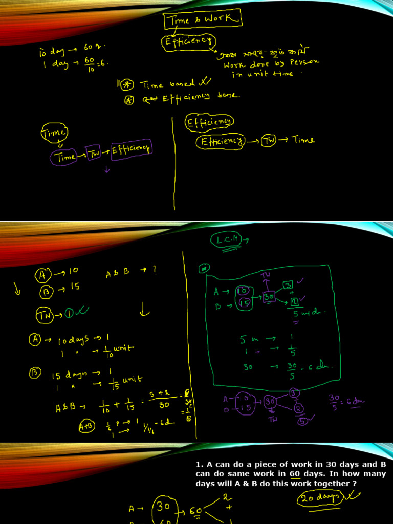 Work Completion Problems and Solutions | PDF