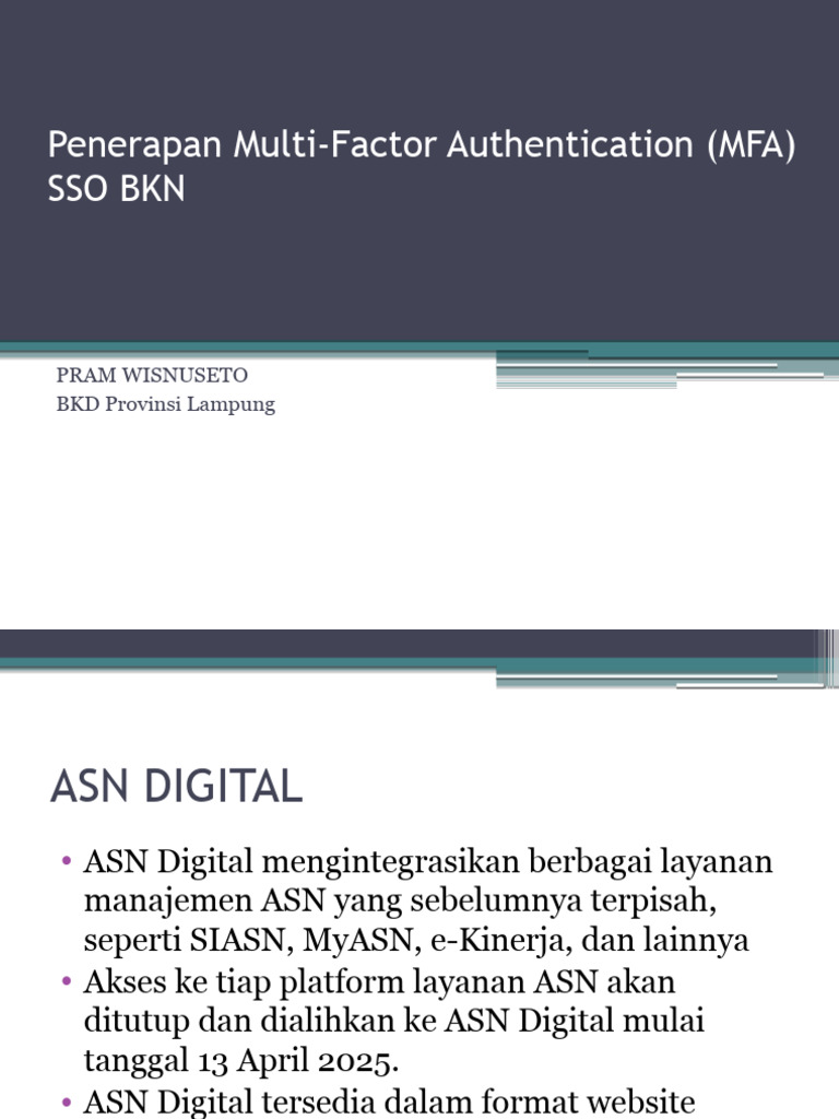 Penerapan Multi-Factor Authentication (MFA) | PDF