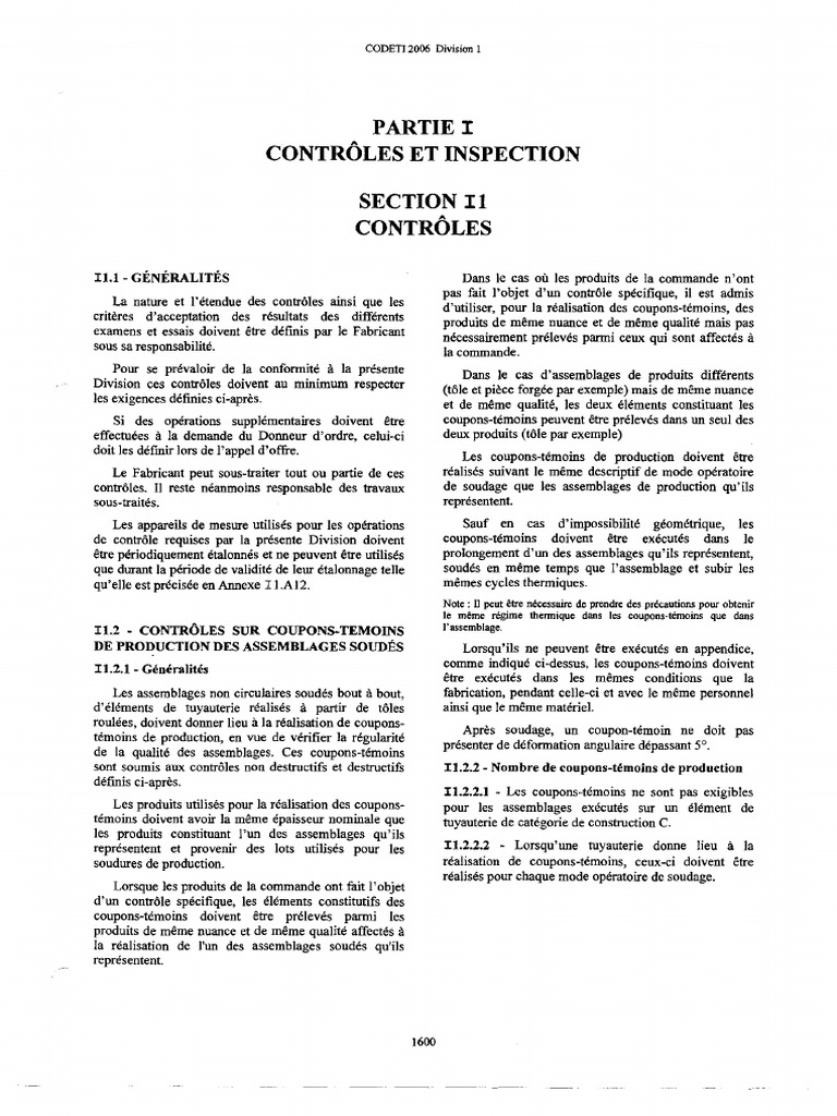 Codeti 2006 Controles Et Inspection | PDF