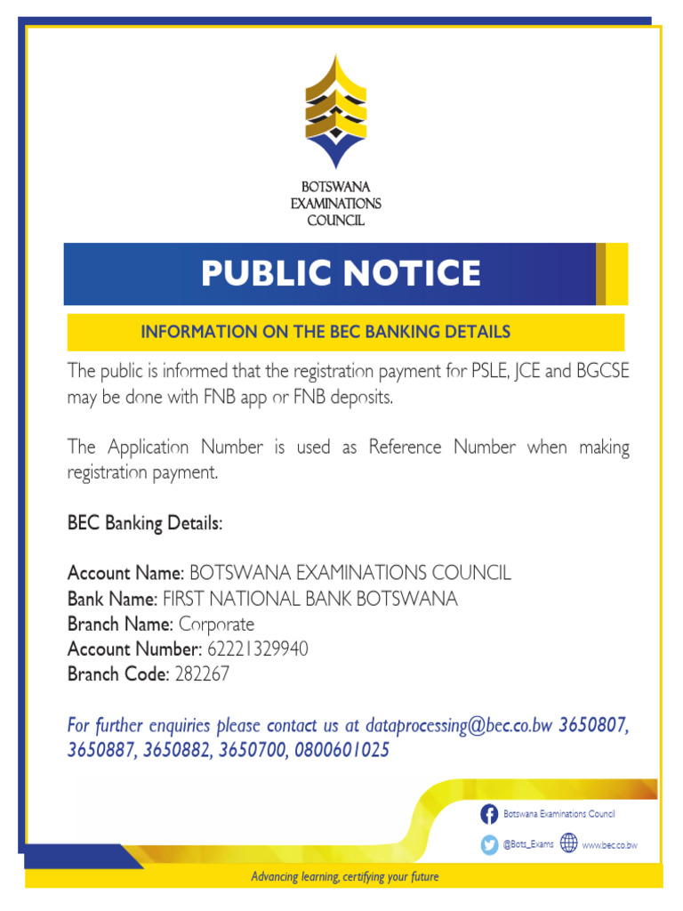 2023 BEC banking details | PDF