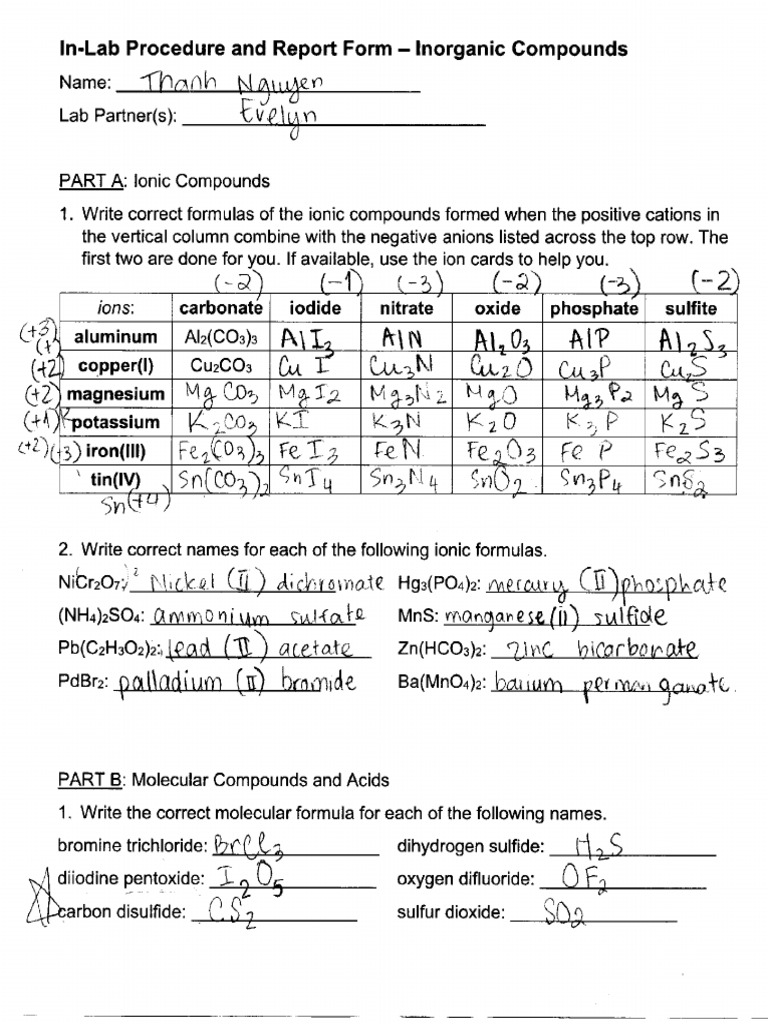 Inorganic Compounds p1 | PDF