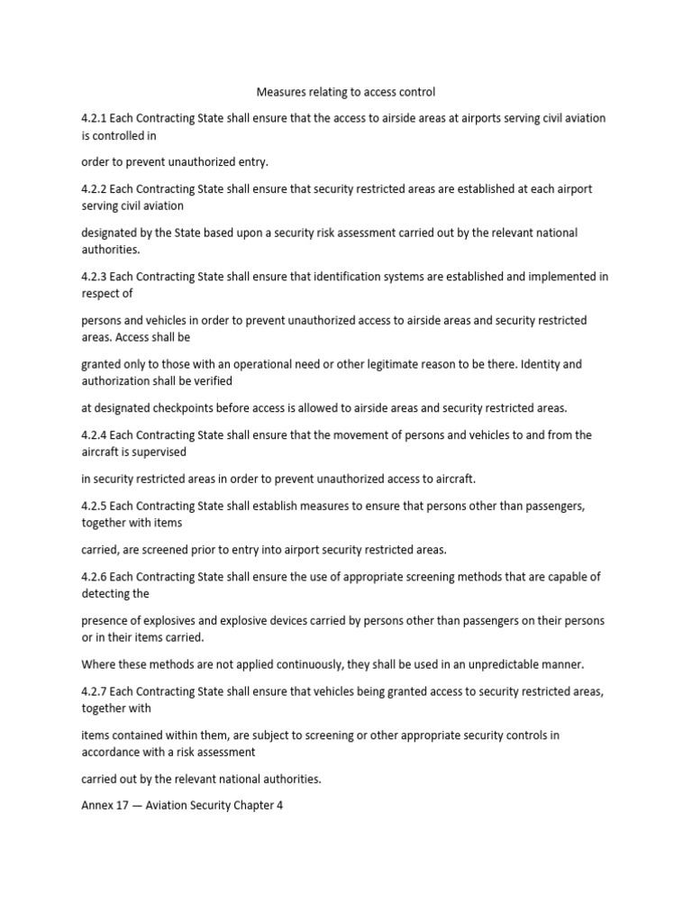 access to airside areas at airports serving civil aviation | PDF | Airport Security | Airport