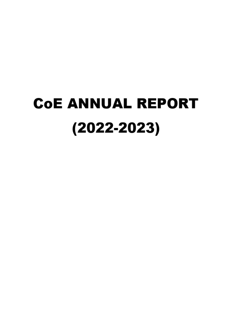 CoE Annual Report 2023-24 | PDF