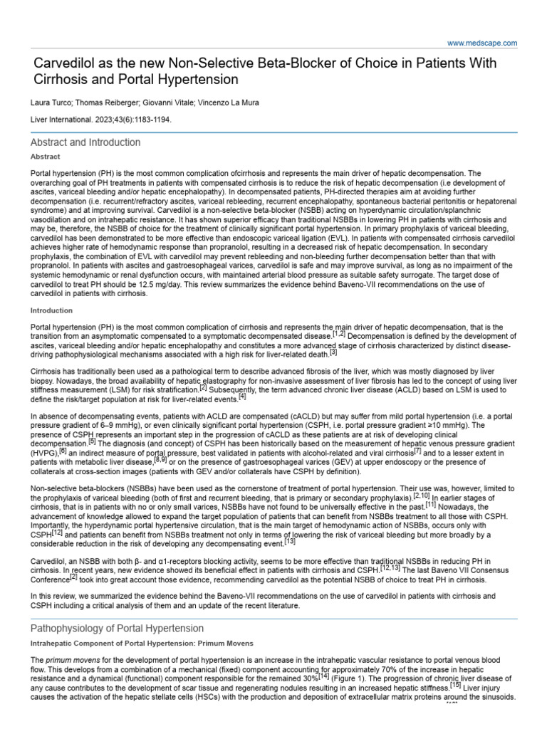 Carvedilol As The New Non-Selective Beta-Blocker of Choice in Patients ...