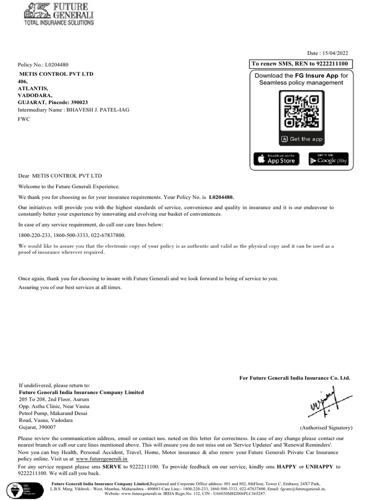 WC Policy Future Genralli | PDF | Insurance | Infection