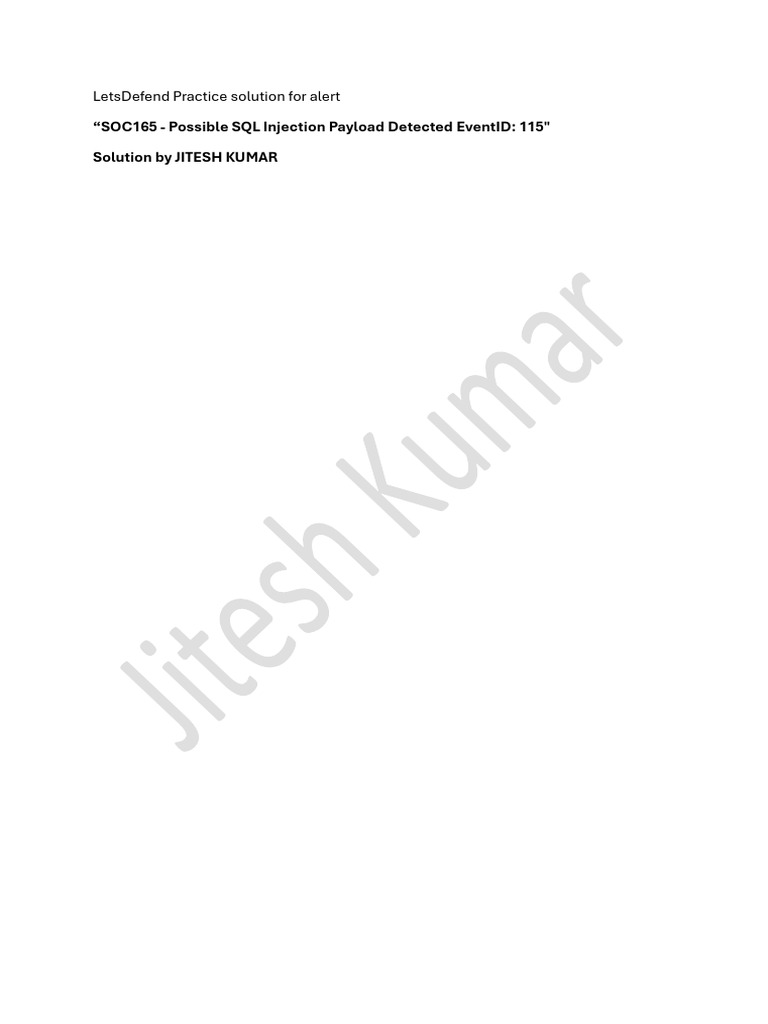 LetsDefend Practice Solution | PDF | World Wide Web | Internet & Web