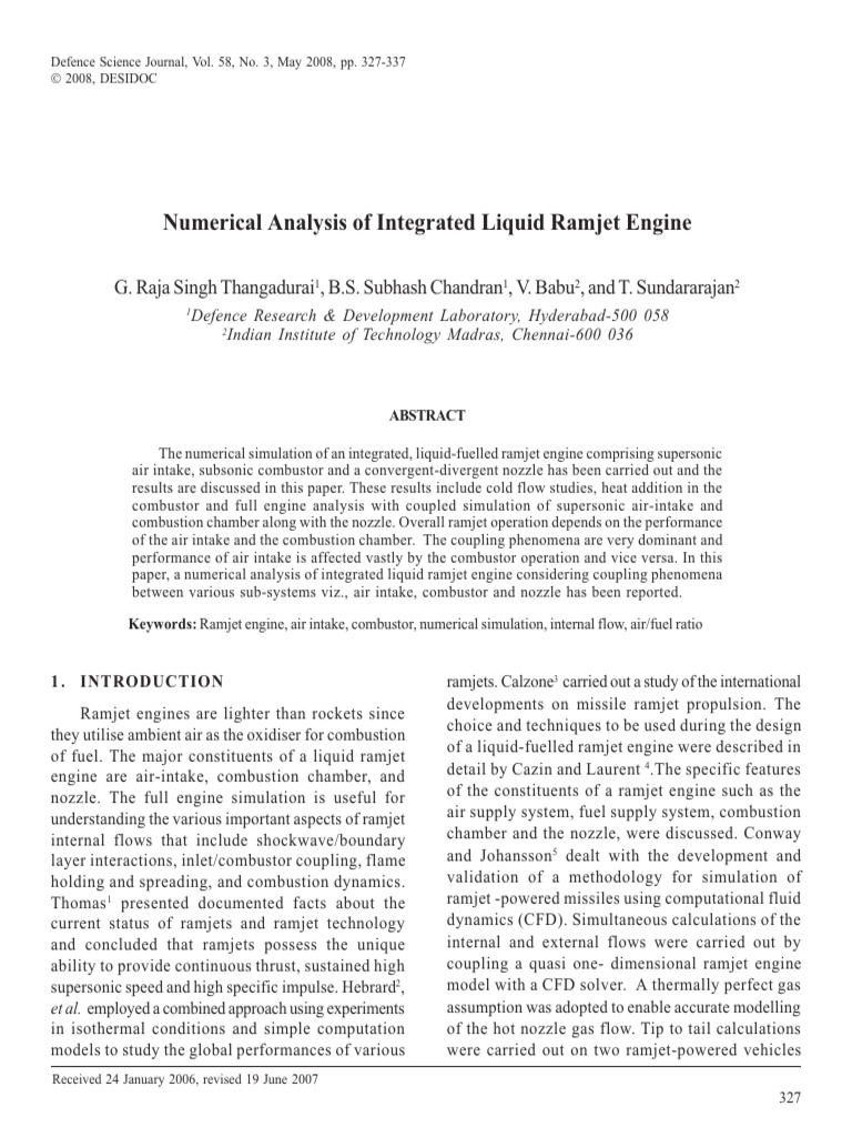 Numerical Analysis of Integrated Liquid Ramjet Engine | PDF | Mach Number | Fluid Dynamics