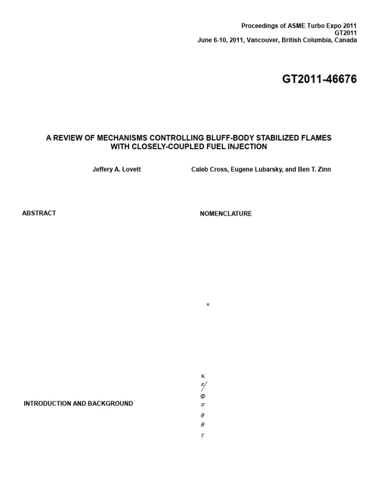 Bluff-Body Flame Stabilization Mechanisms | PDF | Fluid Dynamics ...