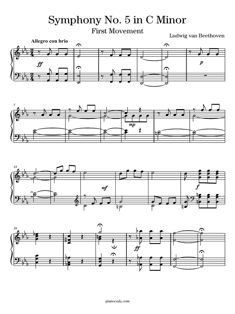 8 Symphony No. 5 in C Minor | PDF | Symphony No. 5 (Beethoven ...