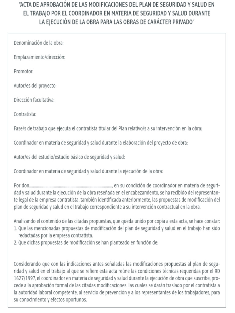 Aprobación de Modificaciones en Seguridad Laboral | PDF