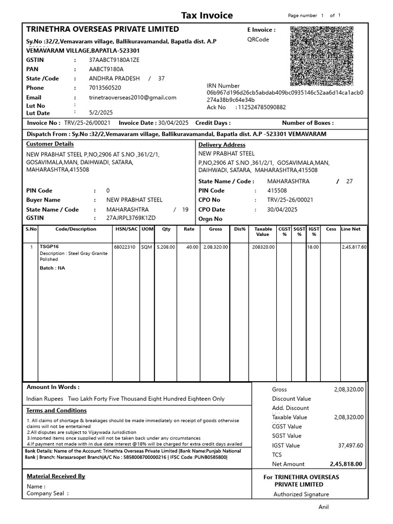 Sales Invoice 30.04.2025.pdf - Crdownload | PDF | Invoice | Payments