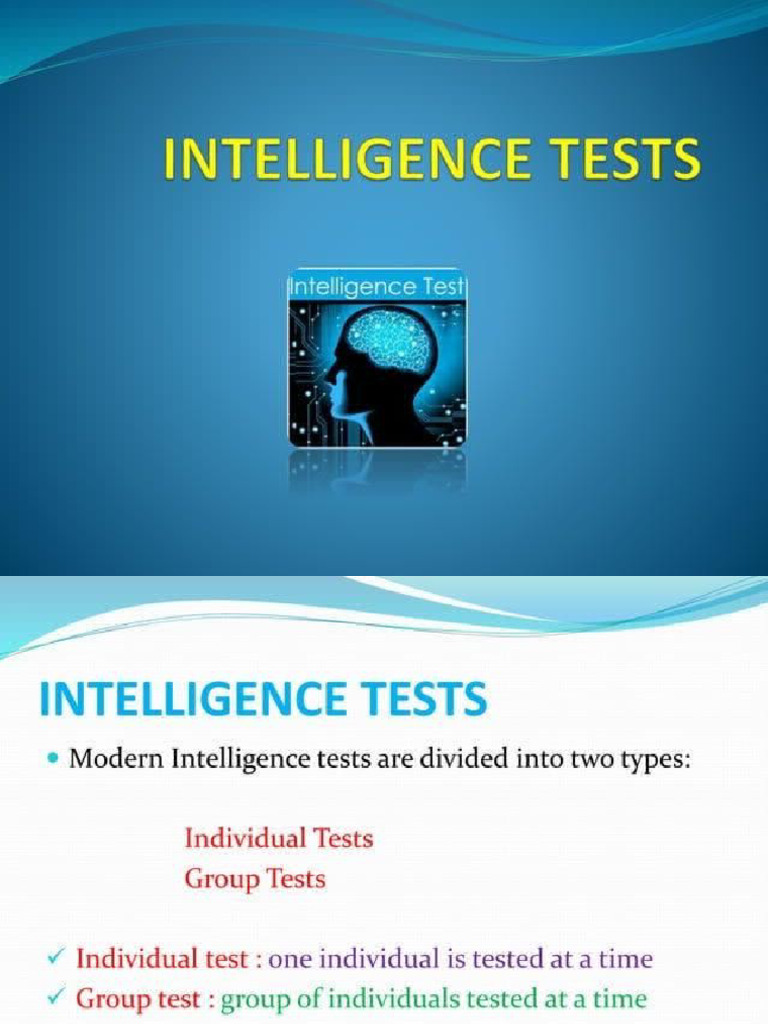 Intelligence Tests | PDF