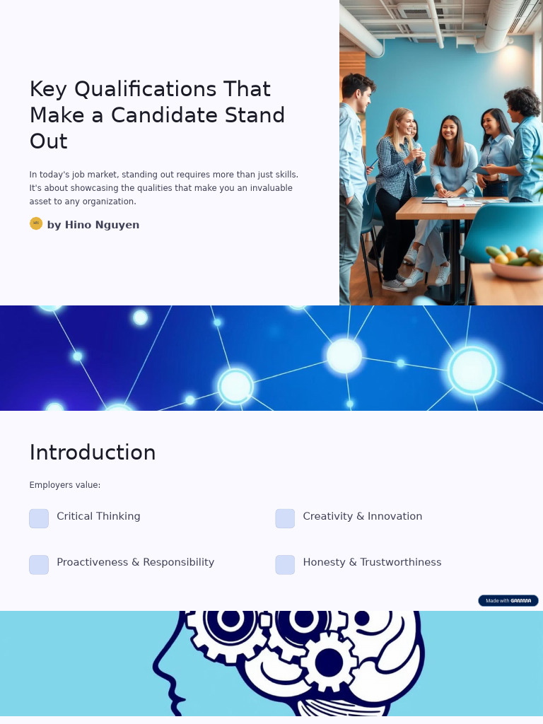 Key Qualifications That Make A Candidate Stand Out | PDF