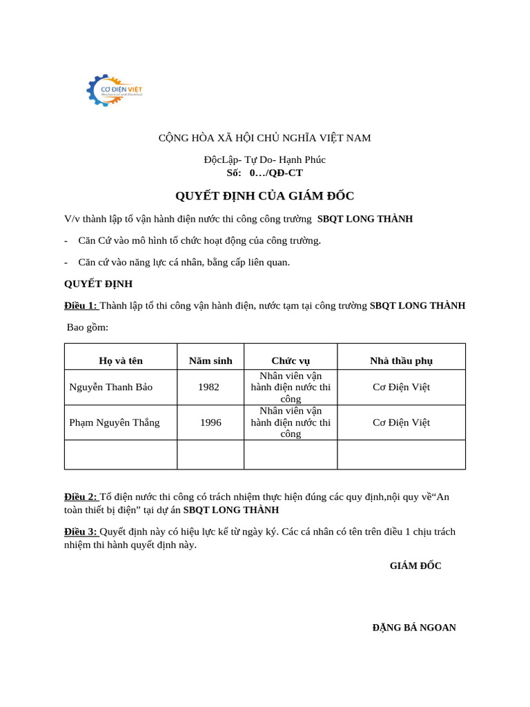 QUYẾT ĐỊNH PCCV | PDF