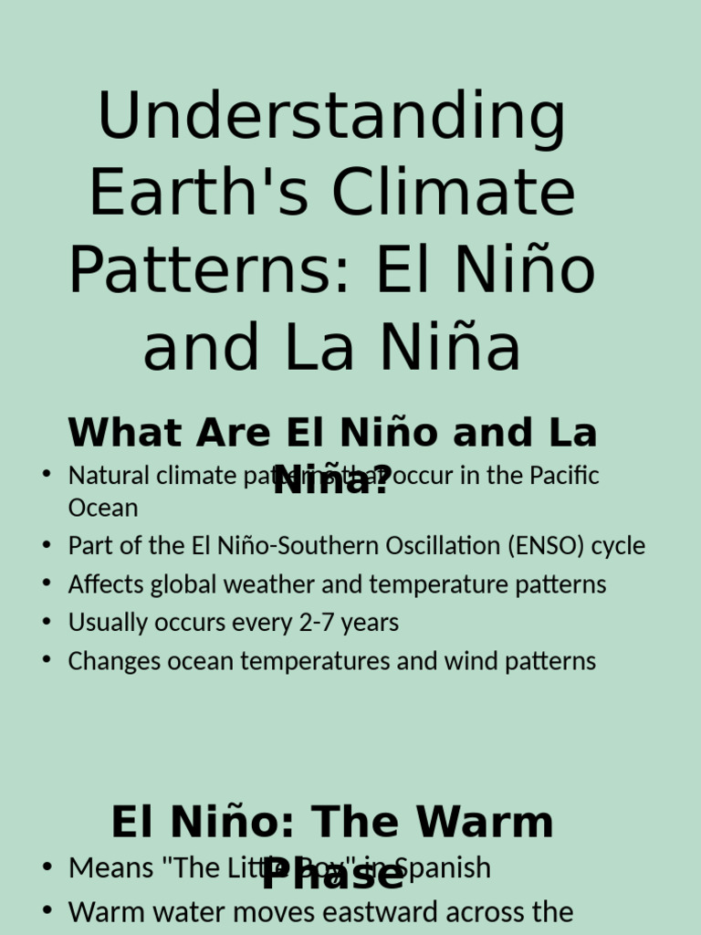 Understanding Earth S Climate Patterns El Niño and La Niña | PDF ...