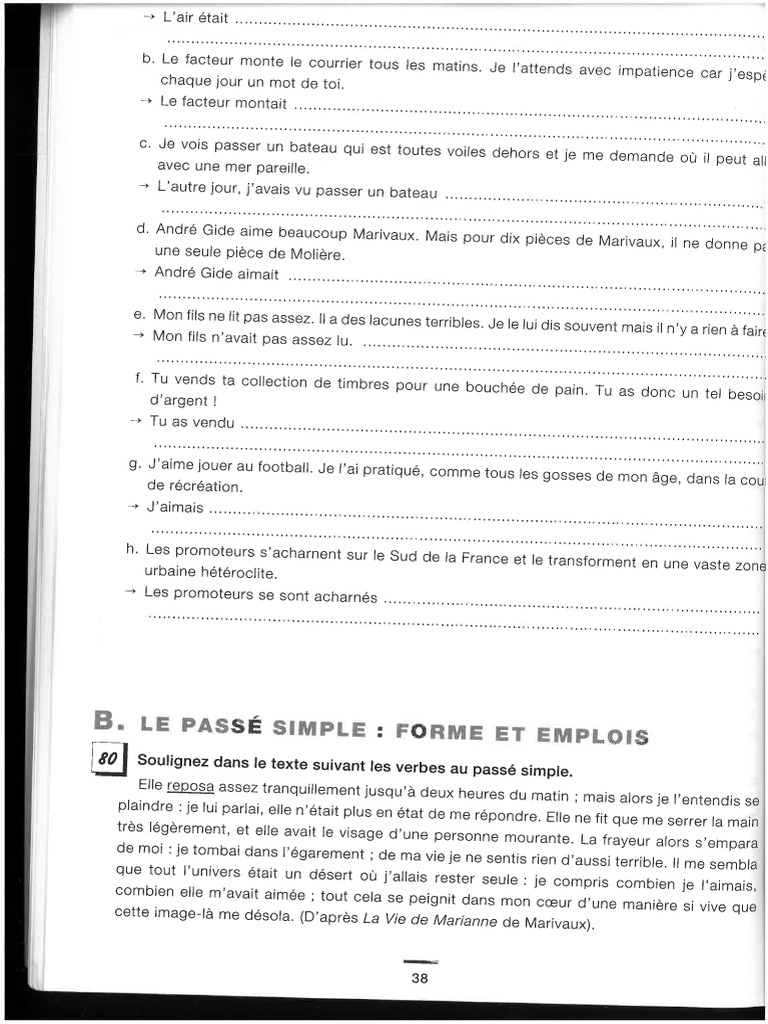 Le Passé Simple - Nouveaux Exercices | PDF