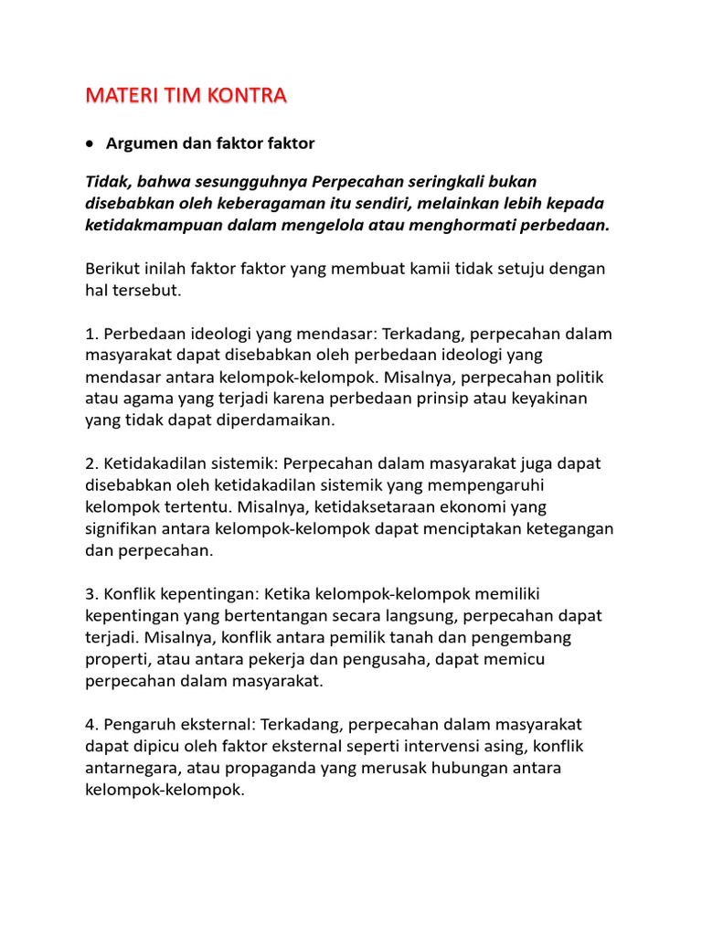 Materi Tim Kontra | PDF