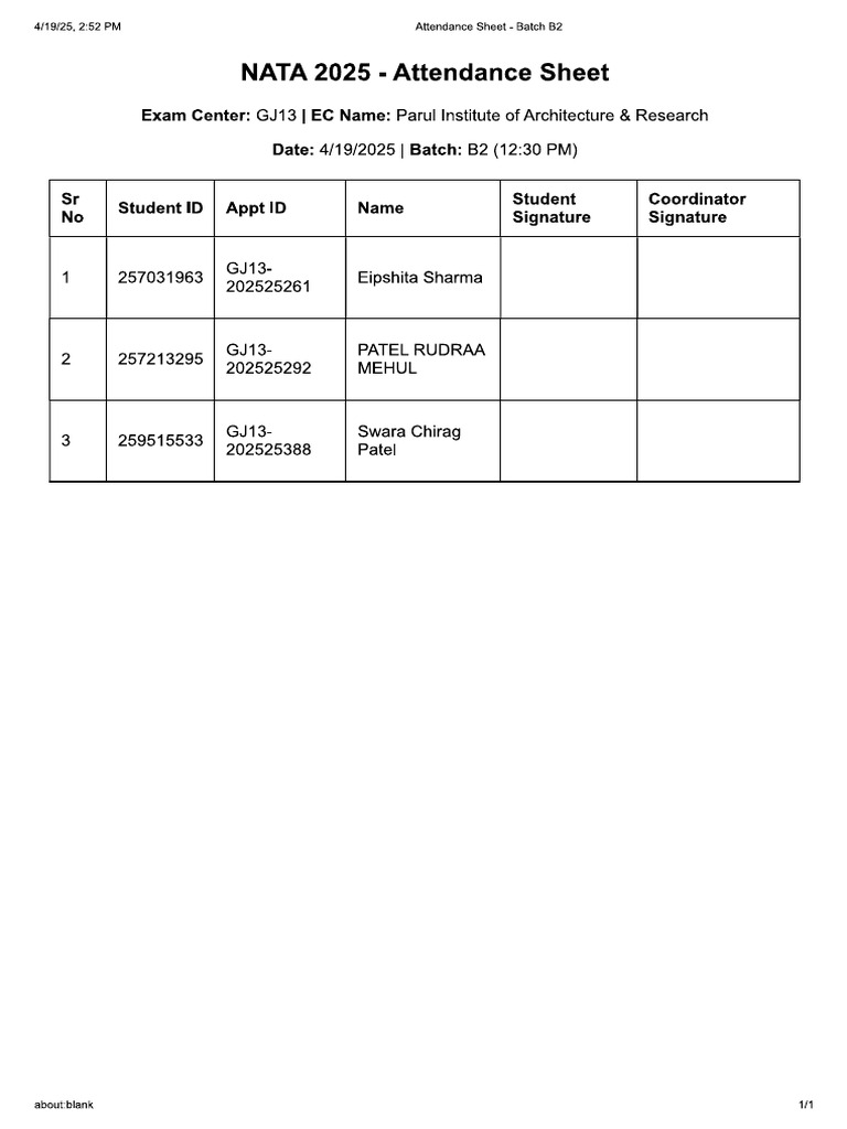 Att Nata B2 19-04-2025 | PDF