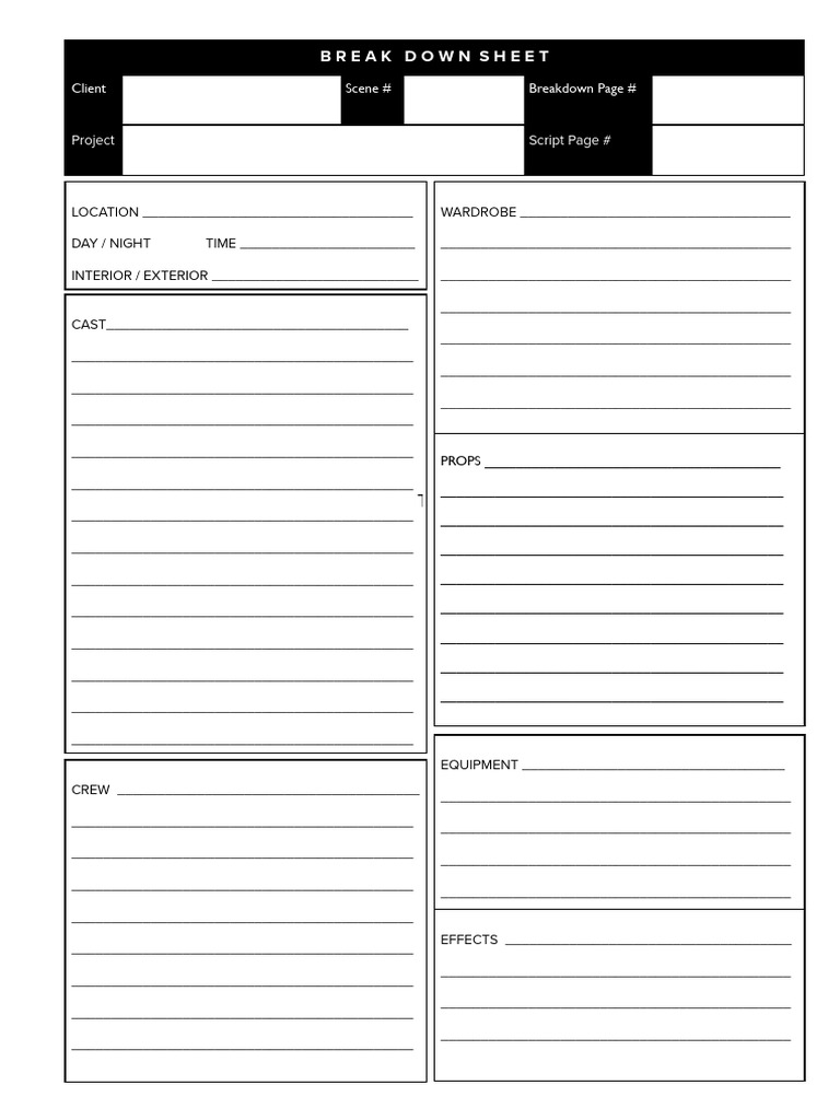 Breakdown Template | PDF