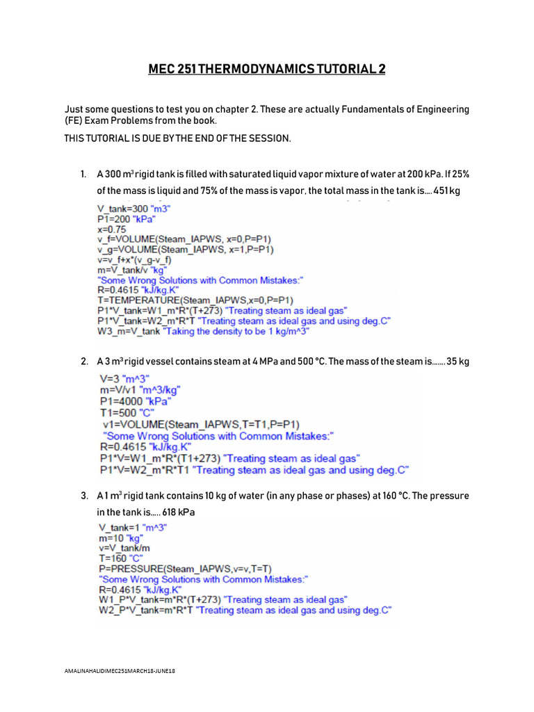 Tutorial 2 Answer Solutions | PDF