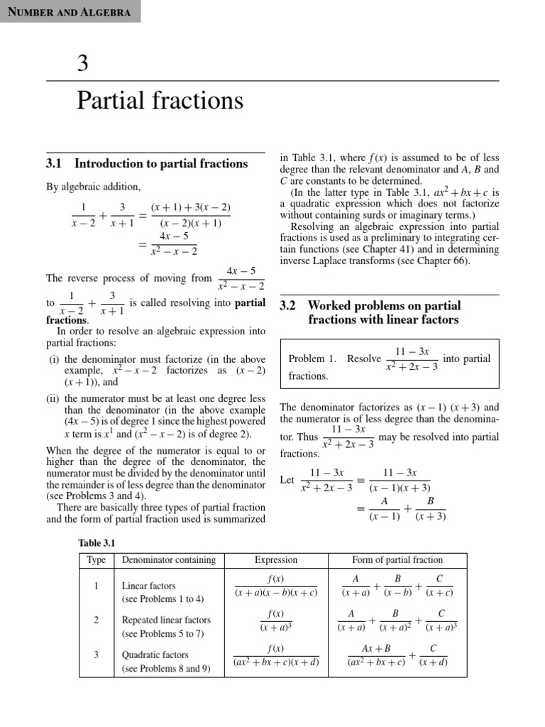 Partial Fractions Recap | PDF | Mathematical Concepts | Numerical Analysis