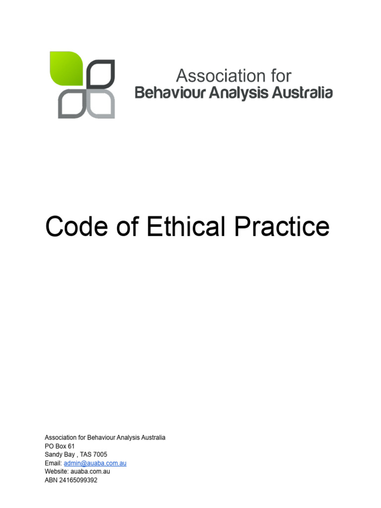 ABA Australia Code of Ethical Practice | PDF | Behaviorism | Psychotherapy