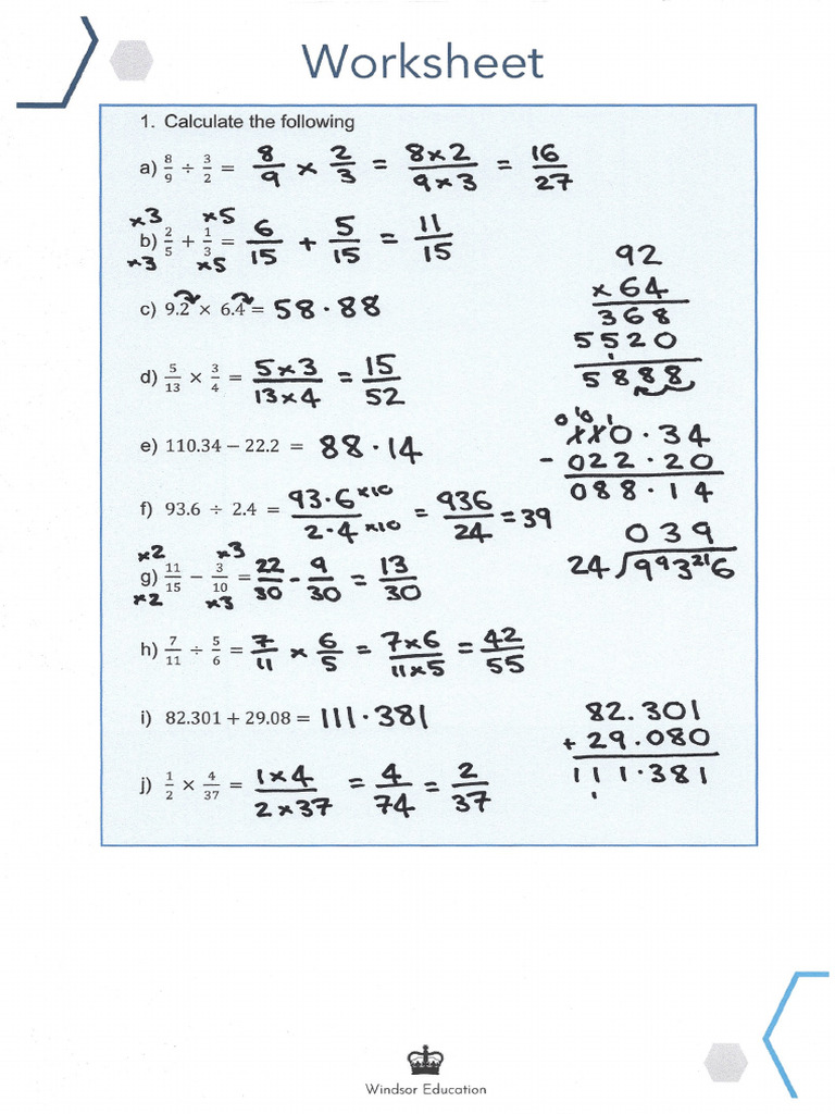 3 Solutions Fractions Decimals | PDF
