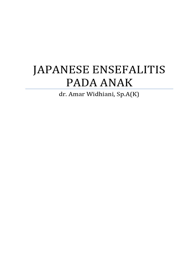 Makalah 1 Japanese Ensefalitis | PDF