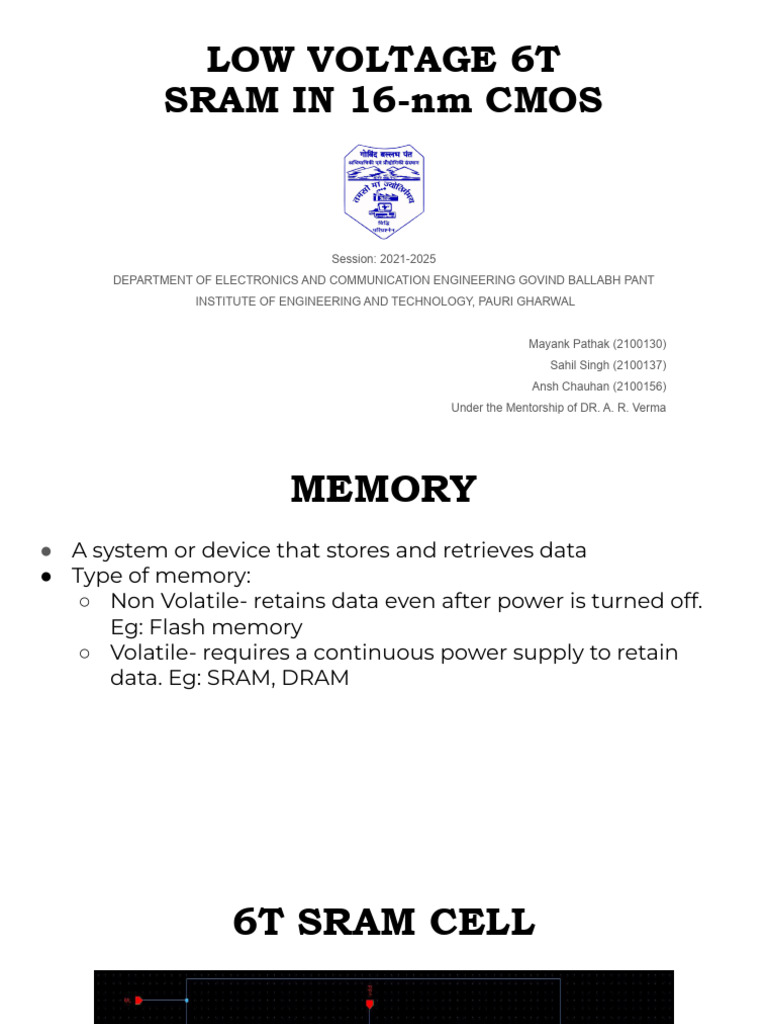 LOW VOLTAGE 6T SRAM IN 16-nm CMOS | PDF | Electronic Design ...