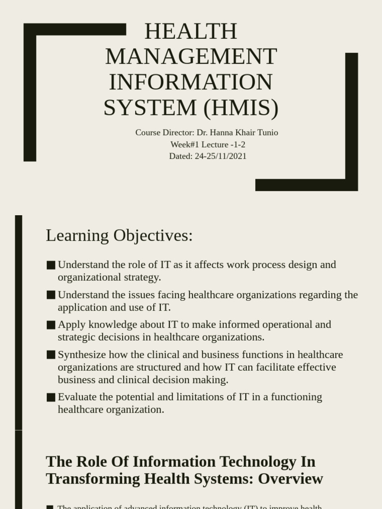 HMIS | PDF | Six Sigma | Health Care